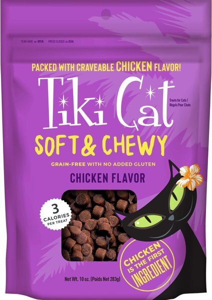 TIKI CAT Soft & Chewy Chicken Flavored Grain-Free Cat Treats, 10-oz bag ...