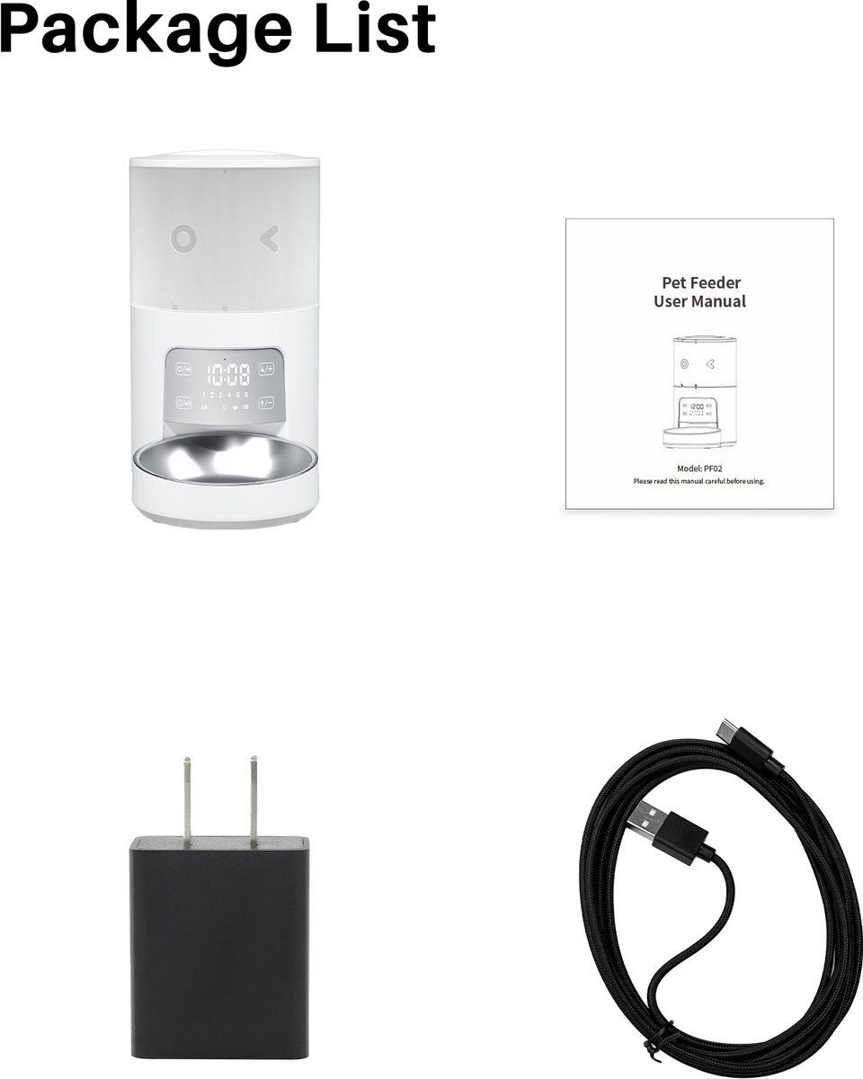 PATPET PF02 Timed Automatic Food Feeder Smart Dispenser for Cats & Dogs ...