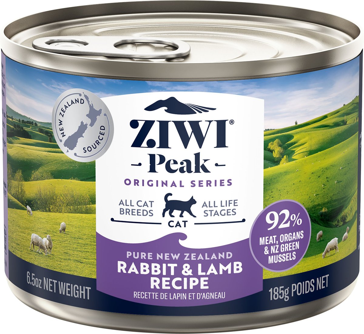 ZIWI Peak Rabbit & Lamb Recipe Canned Cat Food, 6.5-oz, case of 12 ...
