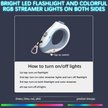 GROOVYPETS LED Flashlight Wearable Hand-Free Retractable Dog Leash, 10 ...