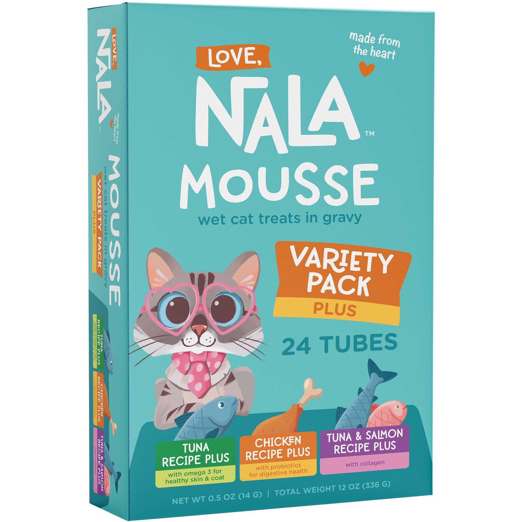 LOVE, NALA Mousse Variety Pack Plus Grain-Free Lickable Cat Treats, 0.5 ...