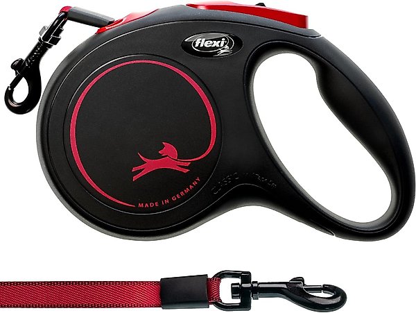 FLEXI New Classic Plastic Retractable Dog Leash, Black Fire, Medium: 16-ft long, 0.8-in wide ...