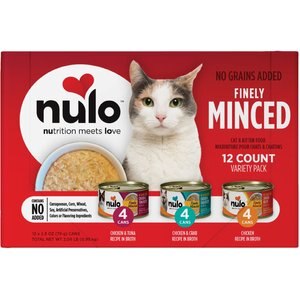 NULO Chicken & Tuna Variety Pack Finely Minced Wet Cat Food, 2.8-oz can ...