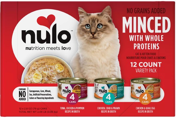 NULO Chicken, Tuna & Pumpkin with Whole Meat Variety Pack Minced Wet ...