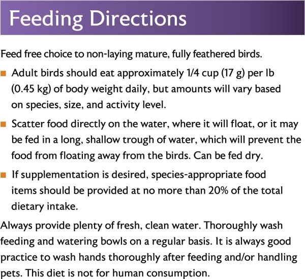 MAZURI Waterfowl Maintenance Pellet Dry Food Duck & Geese Feed, 25-lb ...