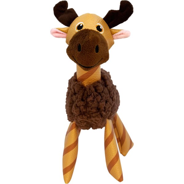 KONG Floofs Shakers Moose Squeaky Dog Plush Toy, Brown, X-Small/Small ...