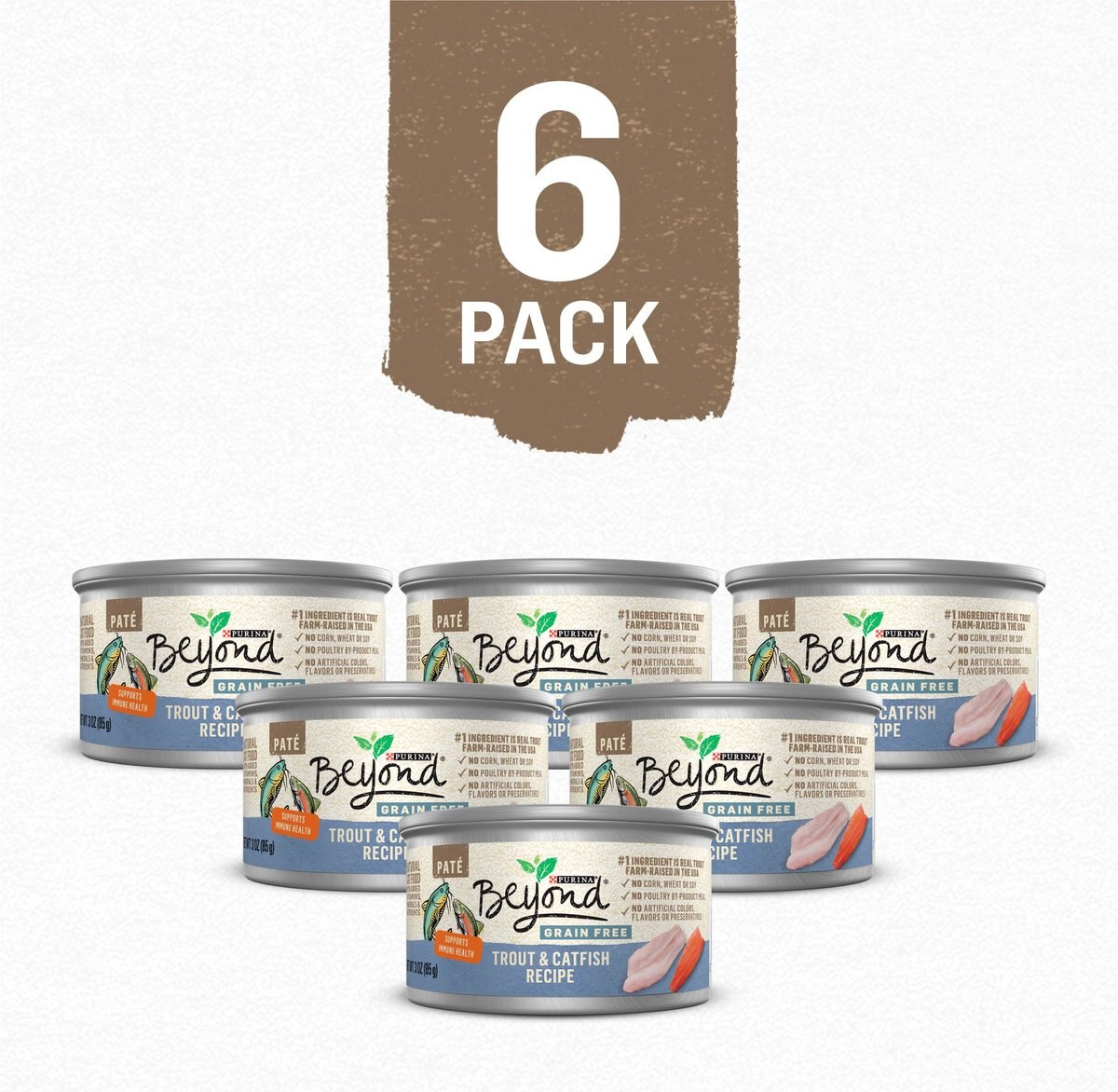 PURINA BEYOND Grain-Free Trout & Catfish Pate Recipe Canned Cat Food, 3 ...