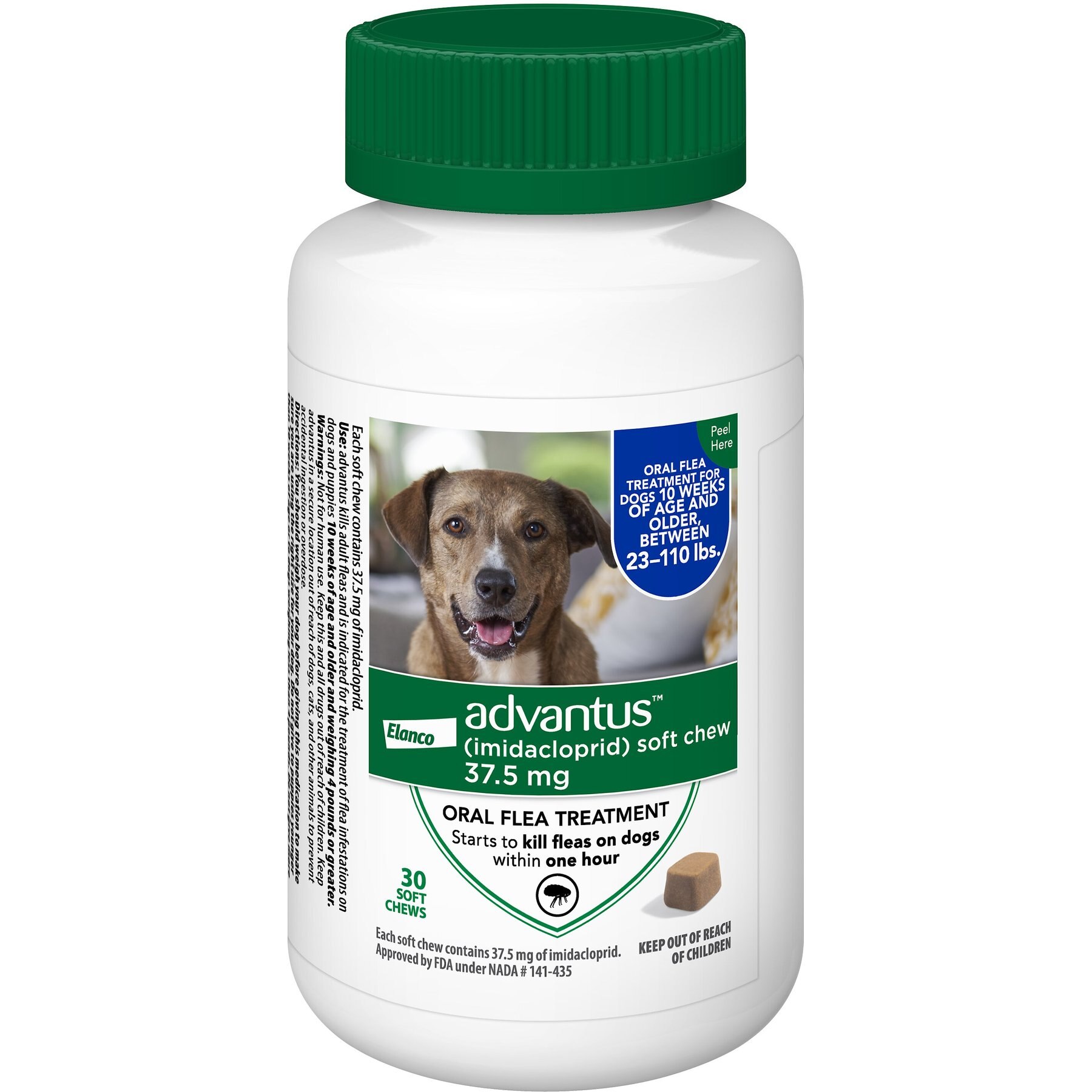 ADVANTUS Flea Oral Treatment for Dogs, 23-110 lbs, 30 Soft Chews ...