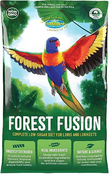 VETAFARM Forest Fusion Lorikeet & Lory Non-GMO Powder Sample Parrot ...