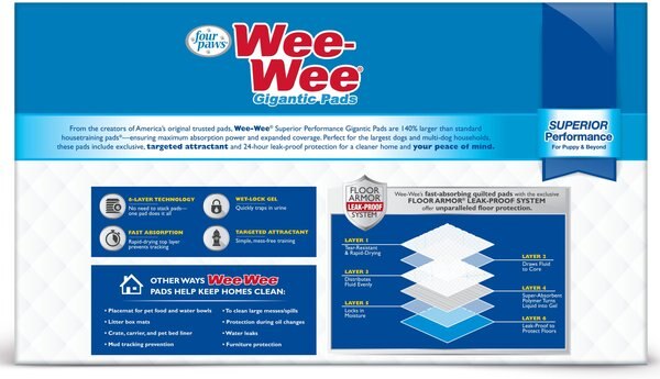 Discontinued - WEE-WEE Dog Pee Pads, 27.5 x 44-in, 50 count - Chewy.com