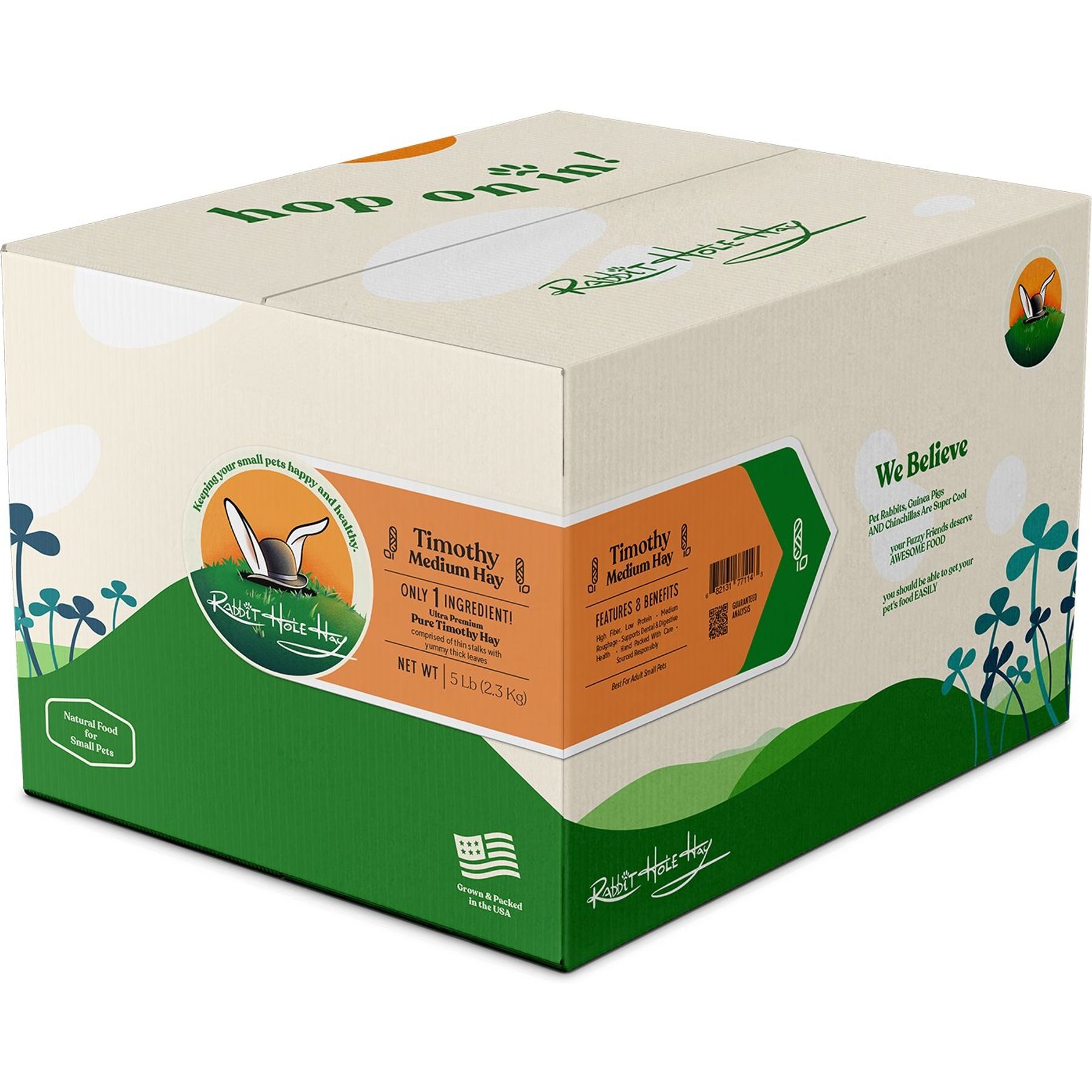 RABBIT HOLE HAY Ultra Premium, Hand Packed Medium Timothy Hay Small ...