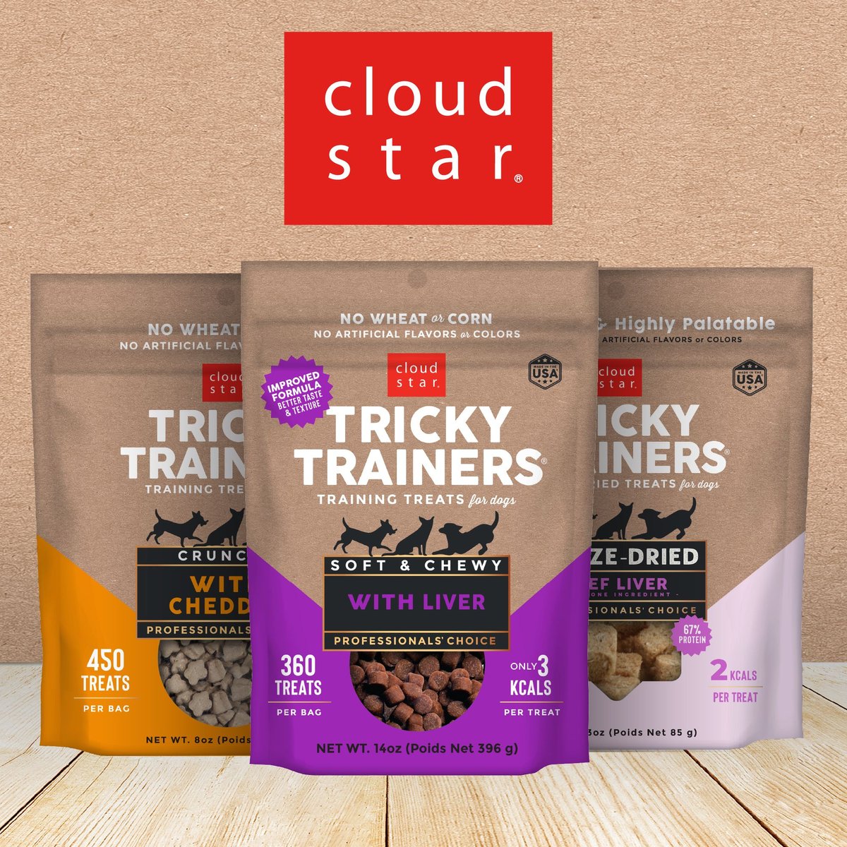 CLOUD STAR Tricky Trainers with Peanut Butter Grain-Free Soft & Chewy ...