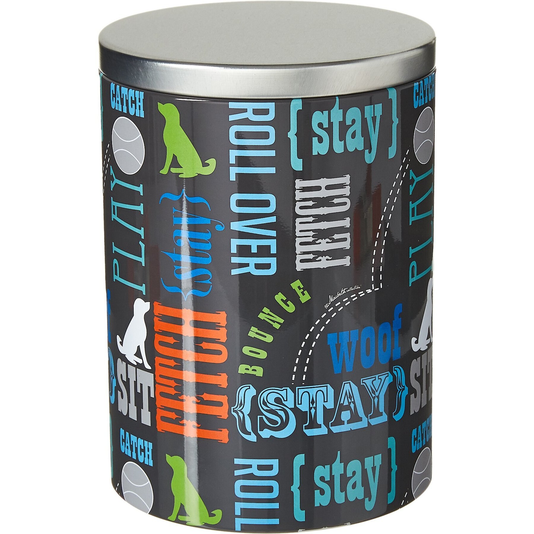 PAW PRINTS Tin Treat Jar, Word Design, Large - Chewy.com