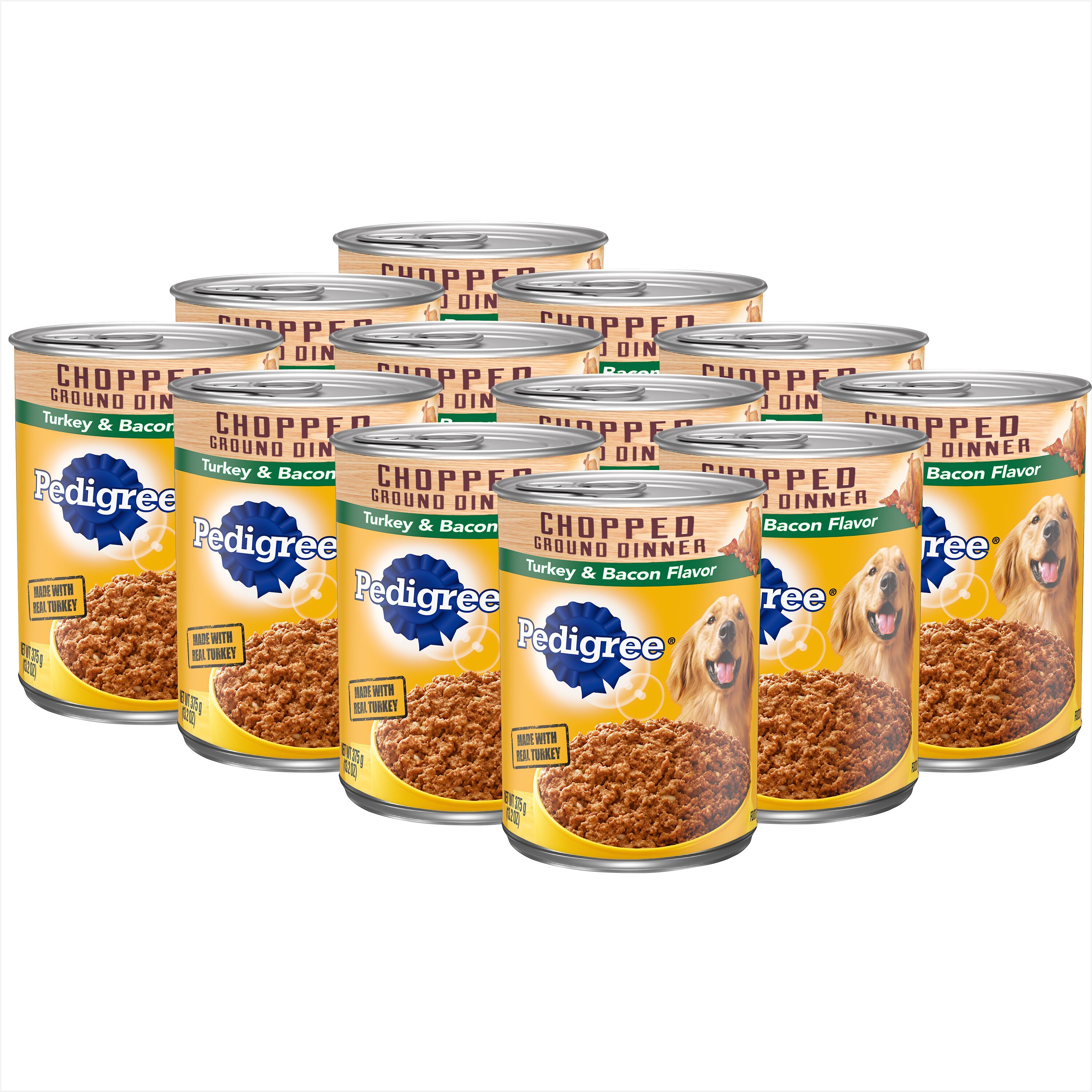 PEDIGREE Chopped Ground Dinner Turkey & Bacon Flavor Adult Canned Wet ...