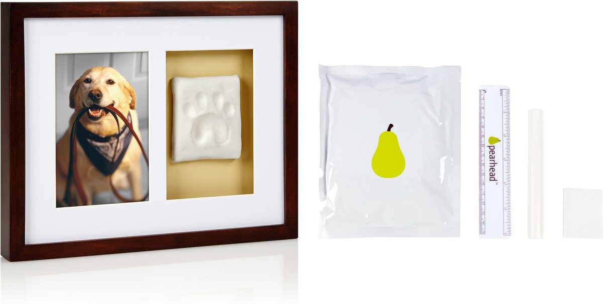 PEARHEAD Pawprints Dog & Cat Wall Frame & Impression Kit, Espresso ...