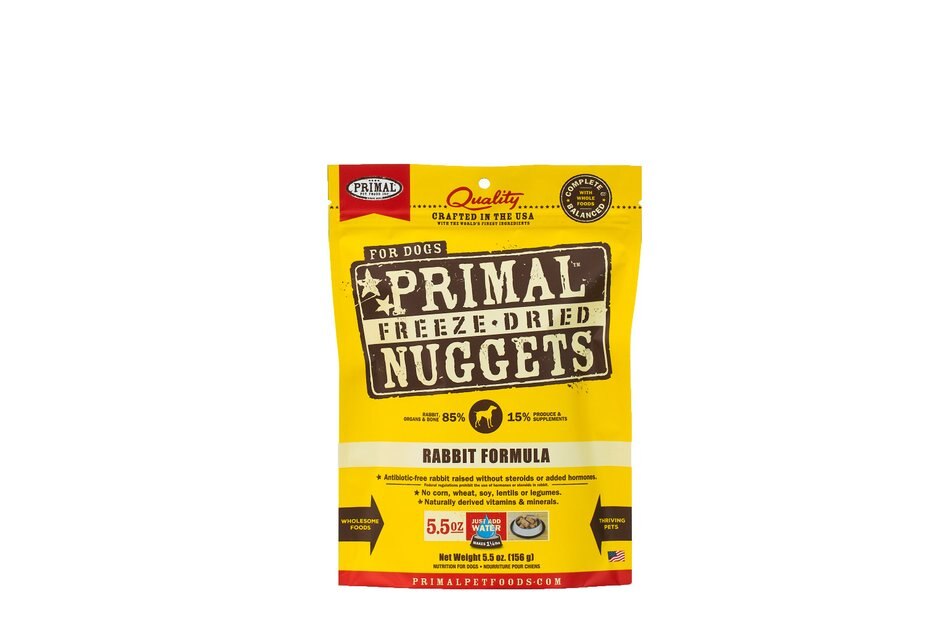 PRIMAL Rabbit Formula Nuggets Grain-Free Raw Freeze-Dried Dog Food, 5.5 ...