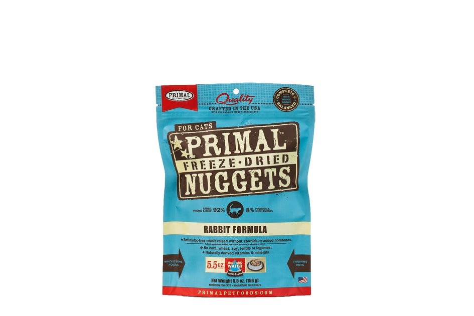 PRIMAL Rabbit Formula Nuggets Grain-Free Raw Freeze-Dried Cat Food, 5.5 ...