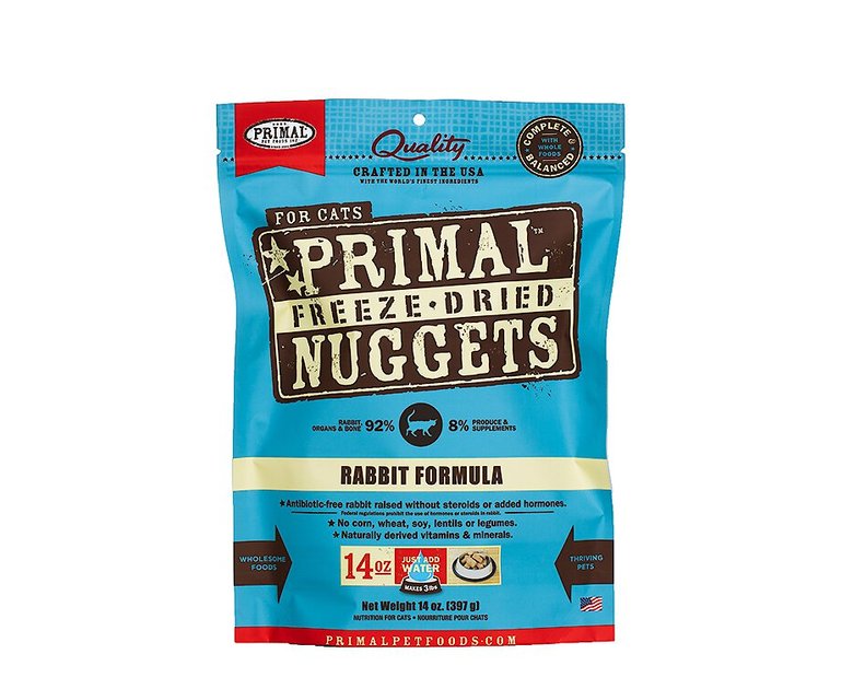 PRIMAL Rabbit Formula Nuggets Grain-Free Raw Freeze-Dried Cat Food, 14 ...