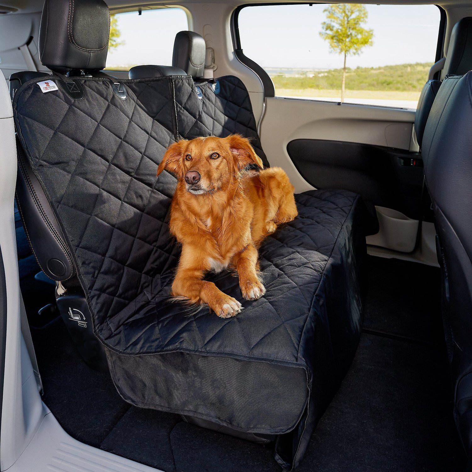 4KNINES Split Rear Seat Cover with Hammock, Black, X-Large - Chewy.com