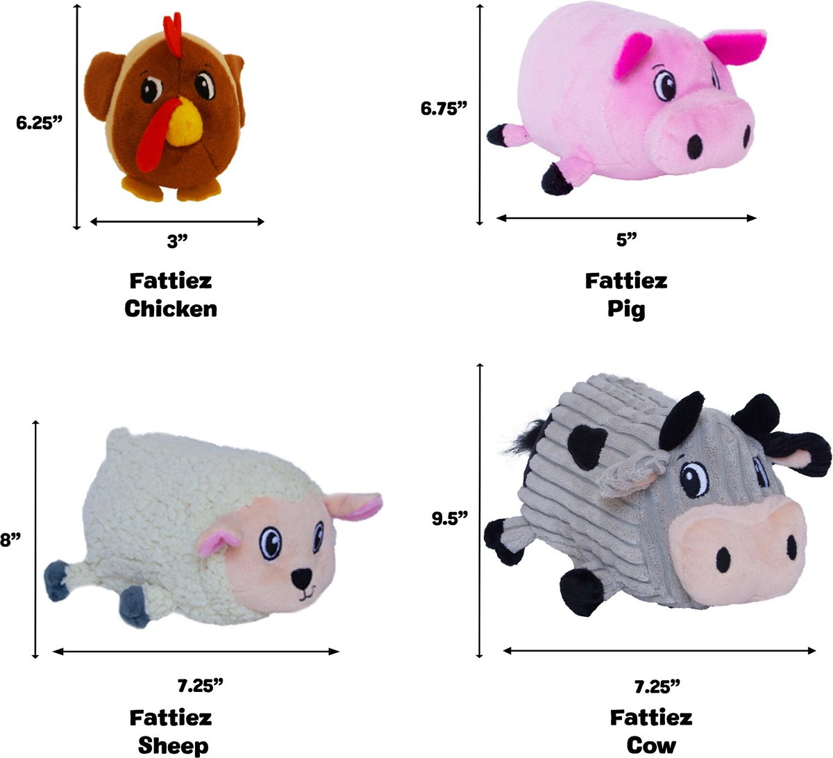 OUTWARD HOUND Fattiez Sheep Squeaky Plush Dog Toy - Chewy.com