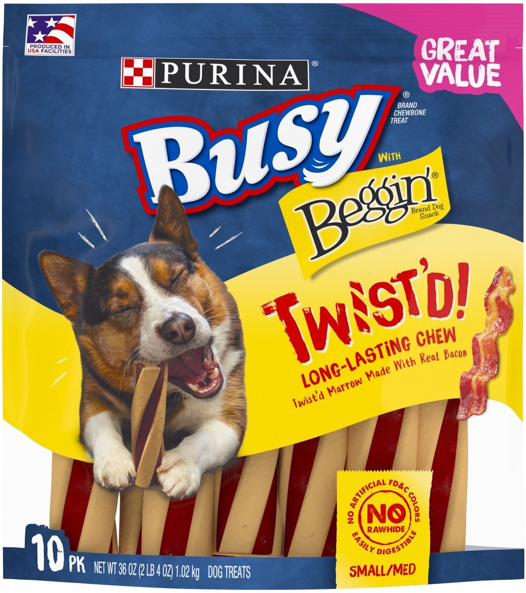 BUSY BONE with Beggin' Twist'd! Long-Lasting Small/Medium Dog Treats ...