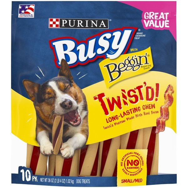BUSY BONE with Beggin' Twist'd! Long-Lasting Small/Medium Dog Treats ...