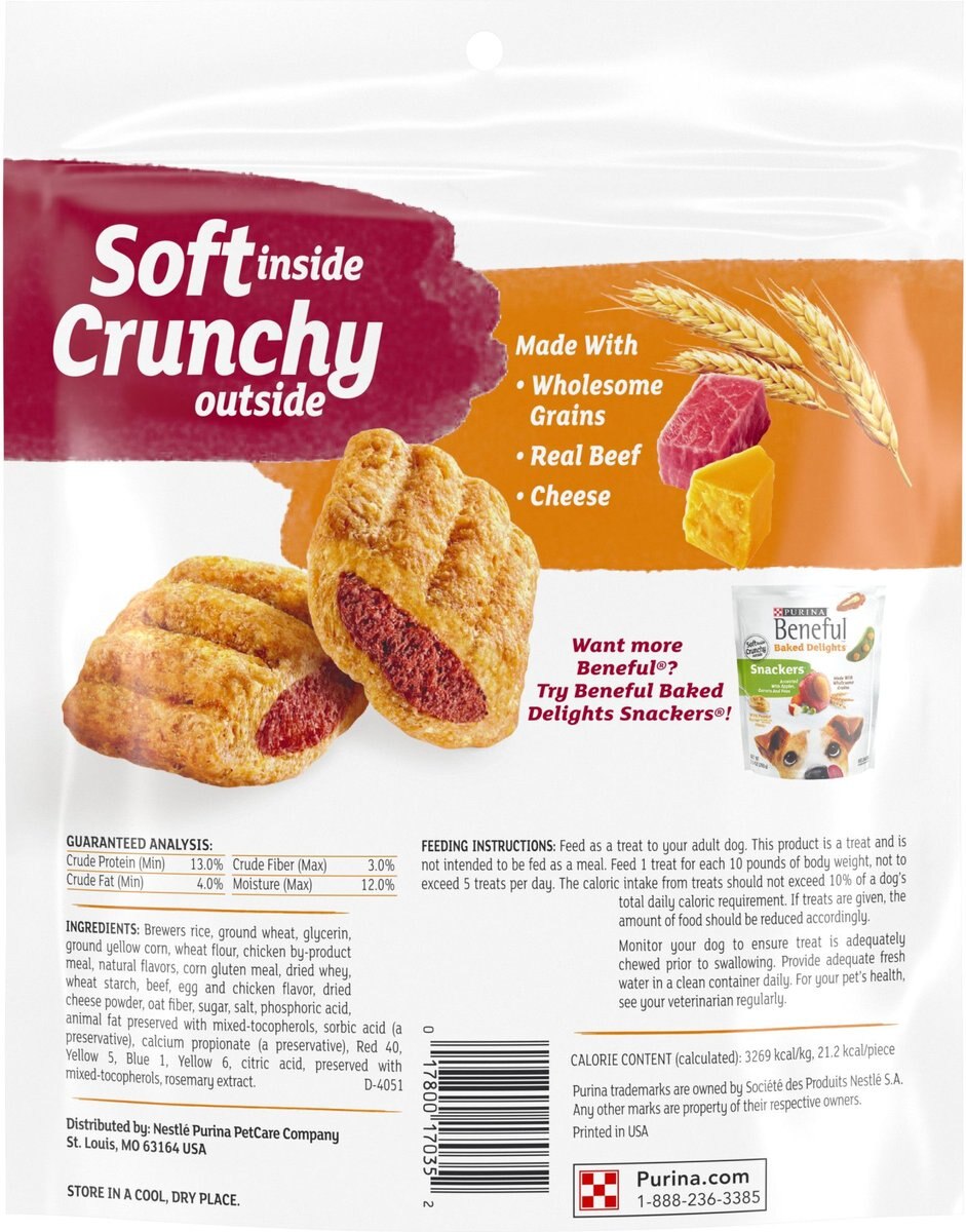 PURINA BENEFUL Baked Delights Hugs with Real Beef & Cheese Dog Treats ...