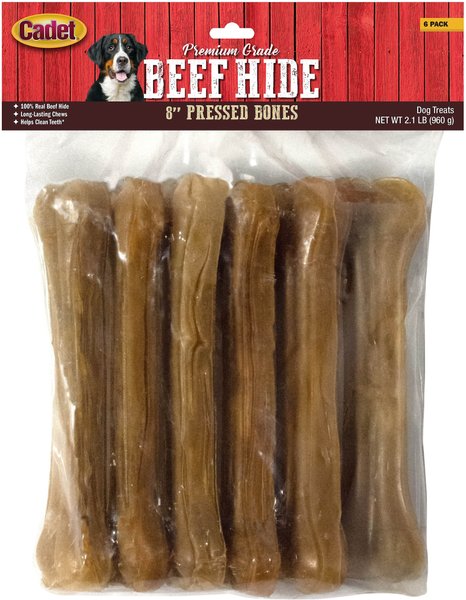 Discontinued - CADET Premium Grade Pressed Beef Hide Dog Chew Bones, 8 ...