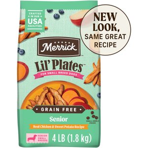 MERRICK Lil' Plates Grain-Free Small Breed Dry Dog Food Senior Real ...