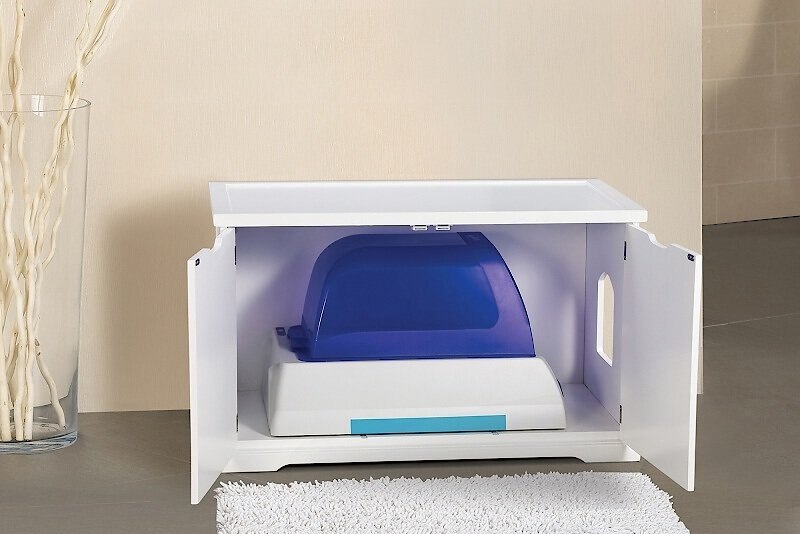 Merry Products Cat Washroom Bench Decorative Litter Box Cover & Storage ...