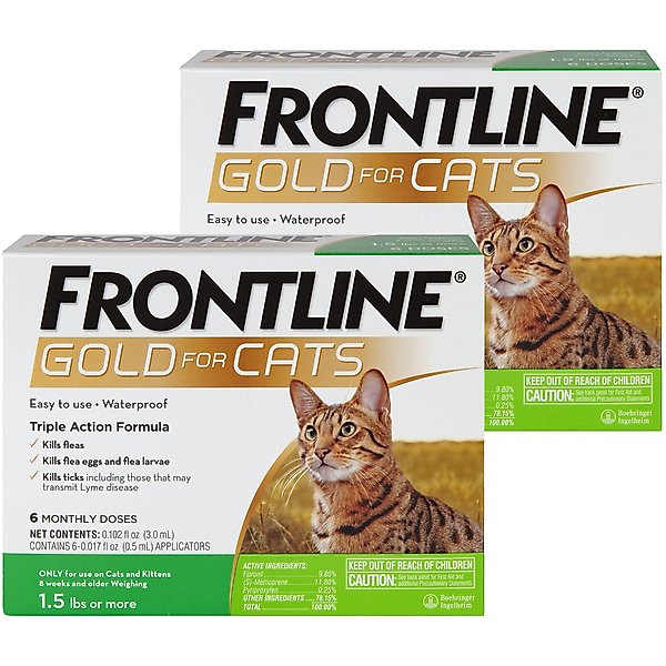 FRONTLINE PLUS Flea & Tick Spot Treatment for Cats, over 1.5 lbs, 12 ...