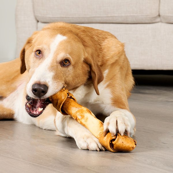 TREATLY American Beefhide Bones 12 to 13-in Peanut Butter Flavor Dog ...