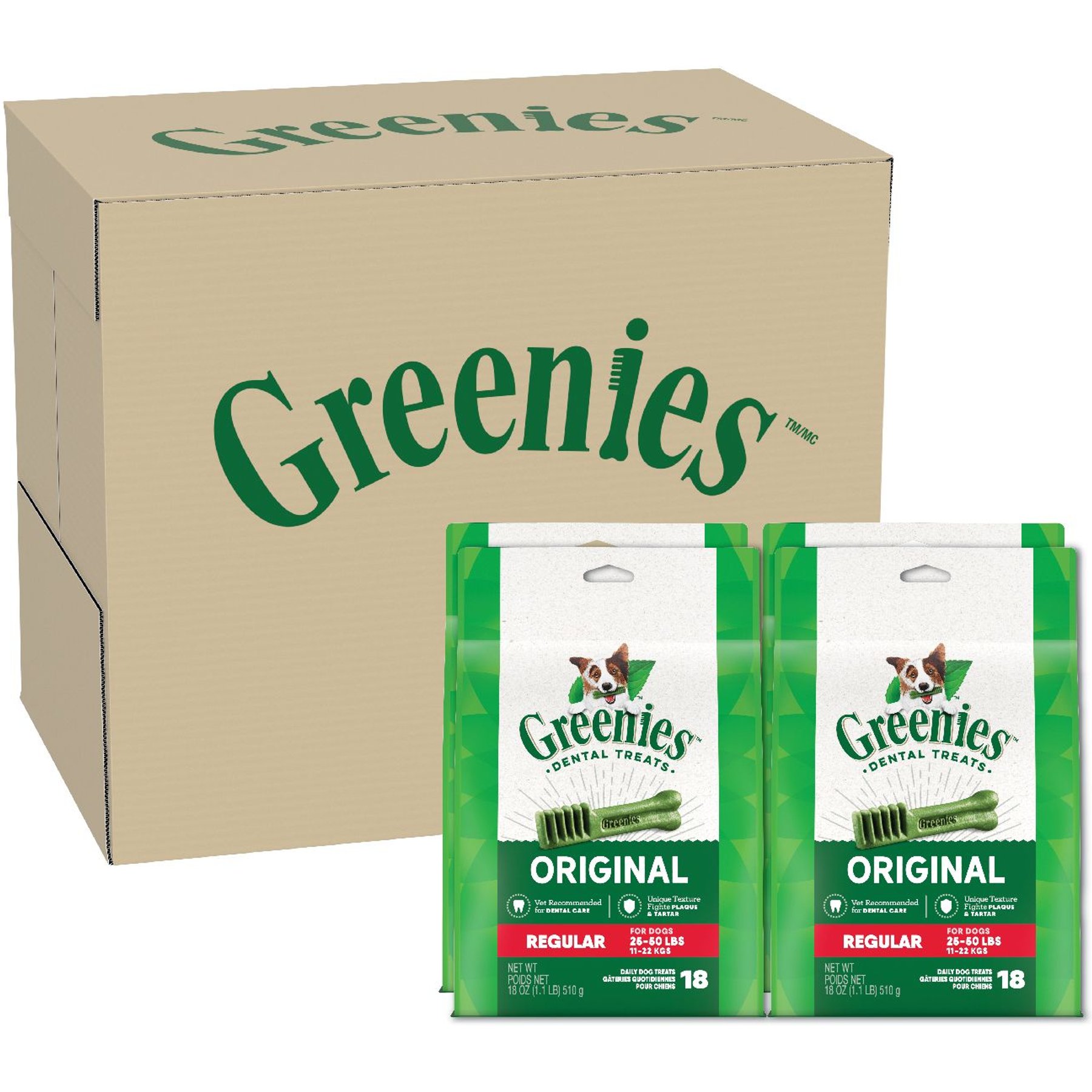 GREENIES Regular Dental Dog Treats, 72 count - Chewy.com