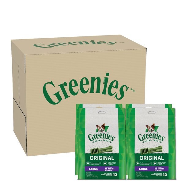 GREENIES Large Dental Dog Treats, 48 count - Chewy.com