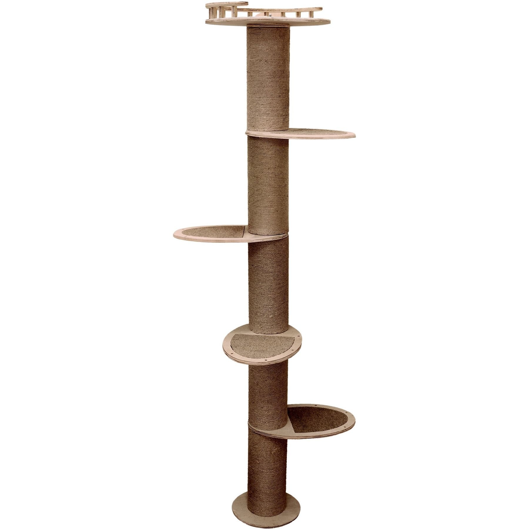 ON2PETS 5-Level Wall-Mounted Activity 72-in Sisal Cat Tree Scratching ...
