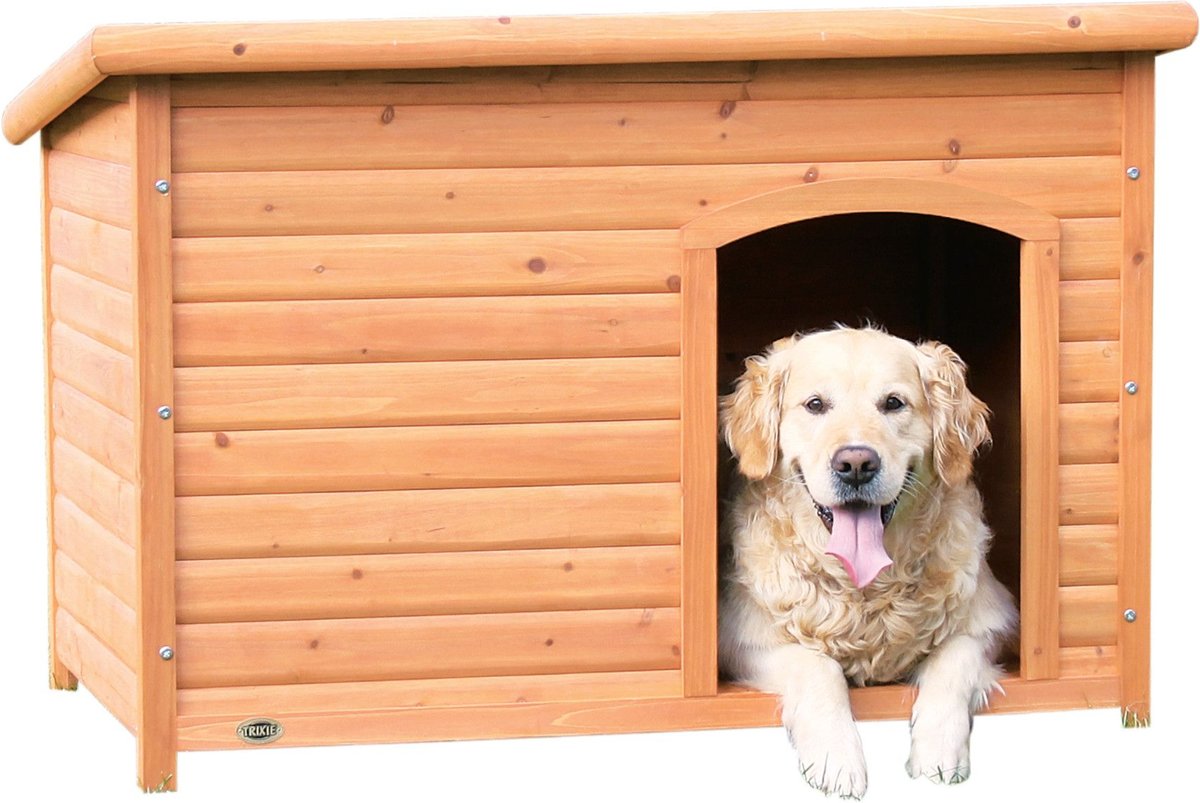 TRIXIE Natura Classic Dog House with Weatherproof Finish, Elevated ...