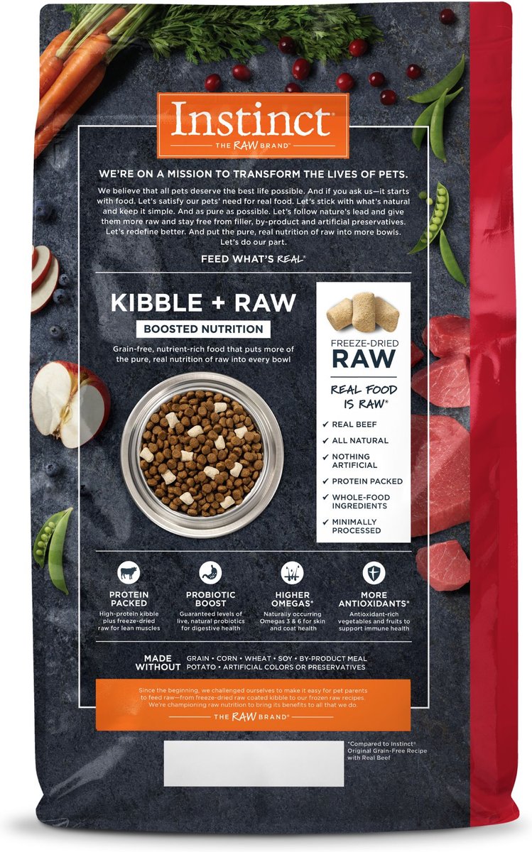 INSTINCT Raw Boost Adult Grain-Free Real Beef Recipe Dry Dog Food, 20 ...