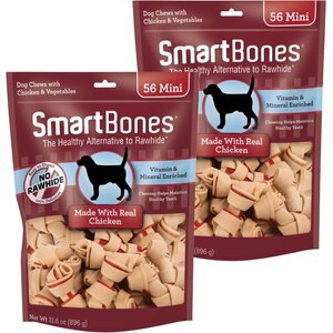 SMARTBONES Mini Peanut Butter Dog Treats, 112 count - Chewy.com