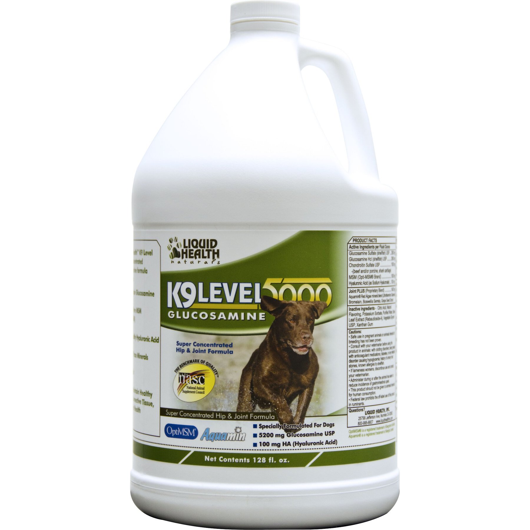 LIQUID HEALTH PETS K9 Level 5000 Glucosamine Dog Supplement, 128-oz ...