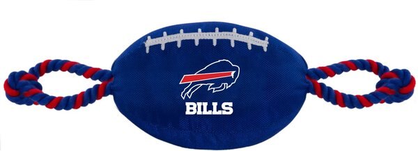 PETS FIRST Nylon Football Tough Squeaky Dog Chew Toy, Buffalo Bills ...