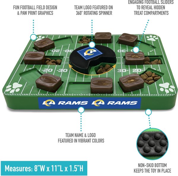 PETS FIRST Treat Dispensing Dog Puzzle Toy, Los Angeles Rams - Chewy.com
