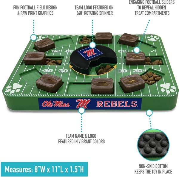 PETS FIRST Treat Dispensing Dog Puzzle Toy, Mississippi Ole Miss ...