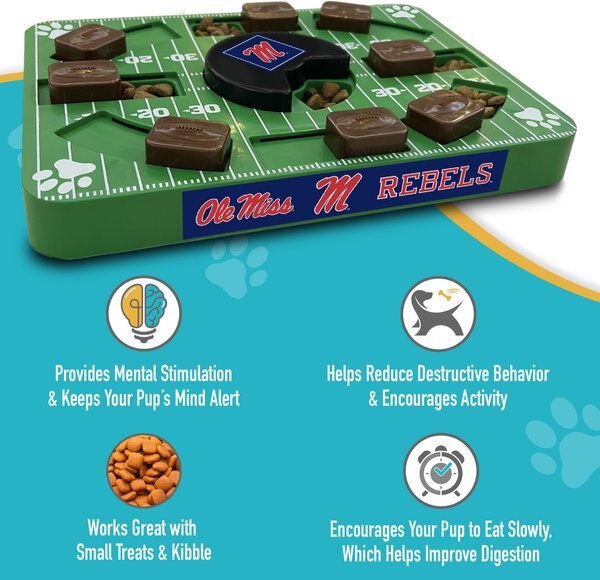 PETS FIRST Treat Dispensing Dog Puzzle Toy, Mississippi Ole Miss ...