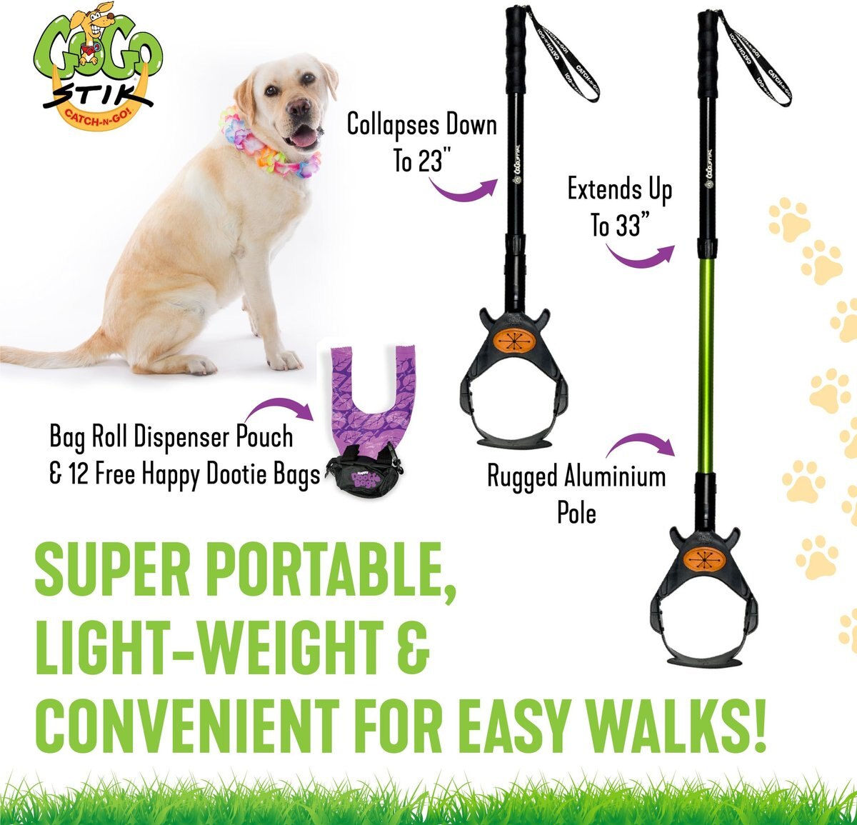 POOCH APPROVED PRODUCTS GoGo Stik Catch-N-Go! Portable Poop Catcher ...
