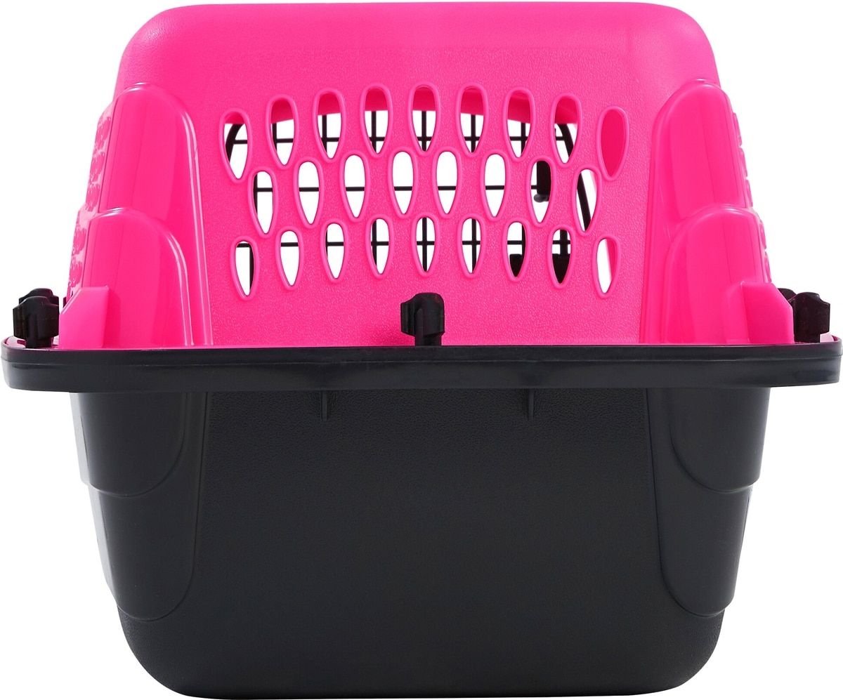 Discontinued - FRISCO Two Door Top Load Plastic Dog & Cat Kennel, Pink ...
