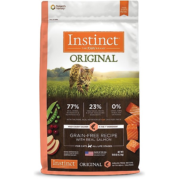 INSTINCT Original Real Salmon Recipe Grain-Free Dry Cat Food, 10-lb bag ...