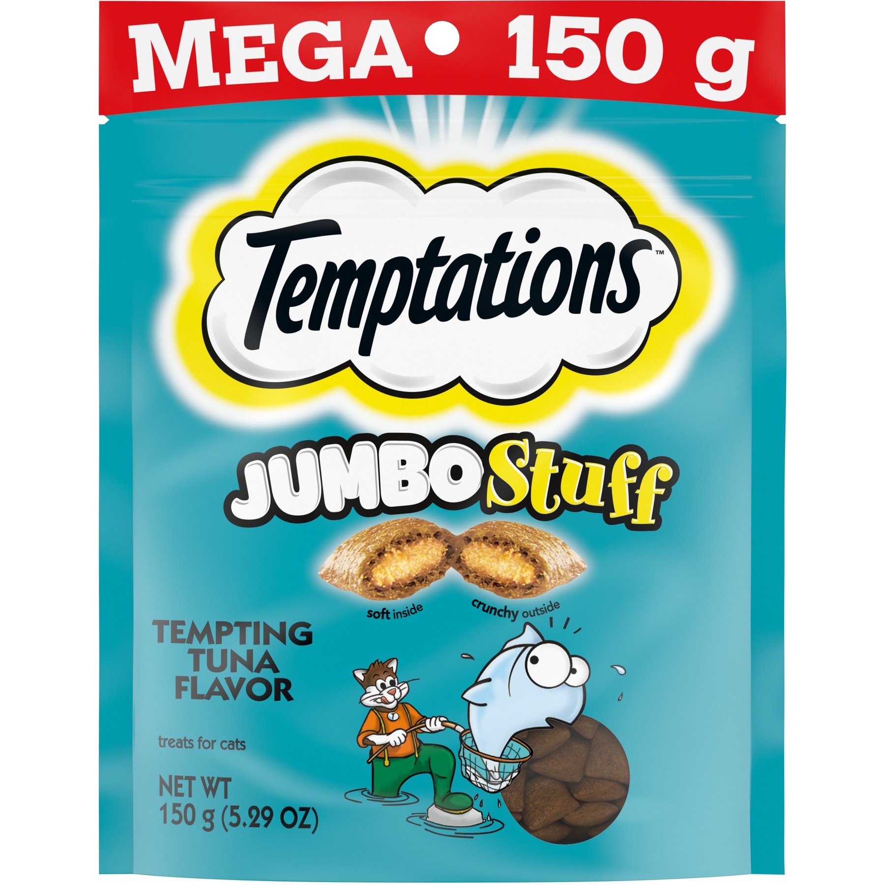 TEMPTATIONS Jumbo Stuff Tempting Tuna Flavor Soft & Crunchy Cat Treats ...