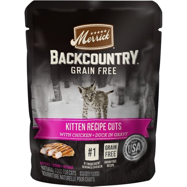 MERRICK Backcountry Grain-Free Kitten Recipe Cuts Chicken & Duck in ...