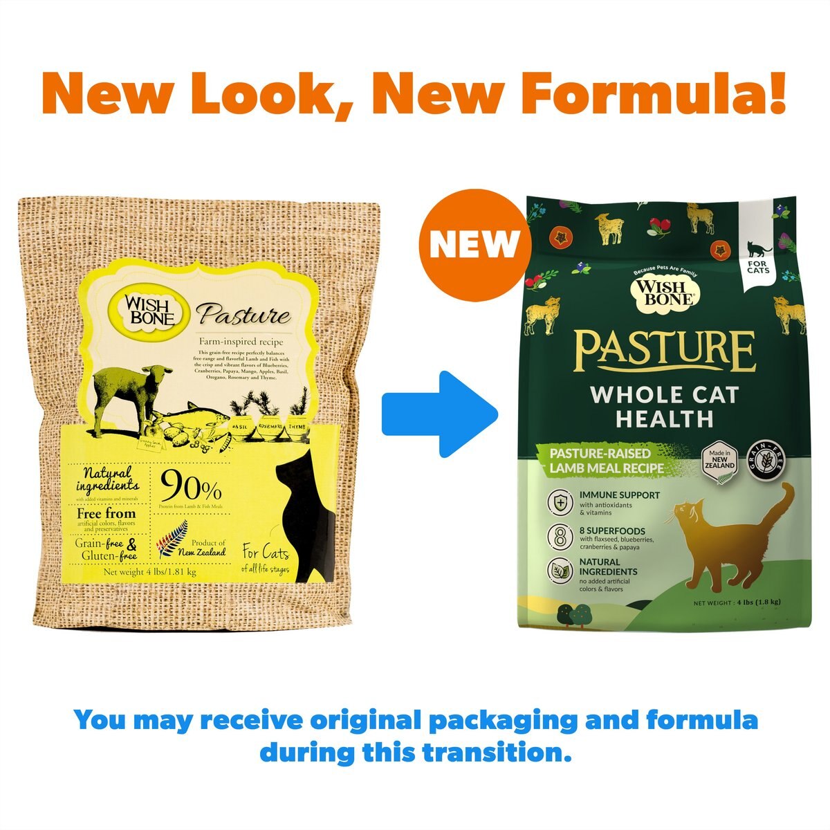 WISHBONE Pasture New Zealand Lamb Grain-Free Complete Cat Health Dry ...