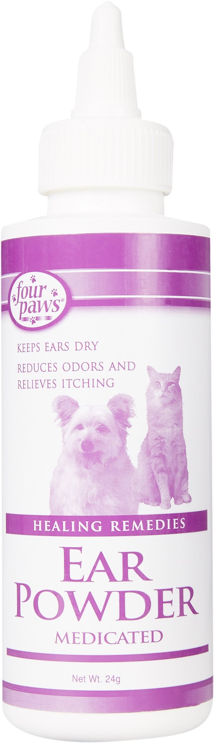 Questions and Answers about FOUR PAWS Dog Ear Powder, 24-gm bottle
